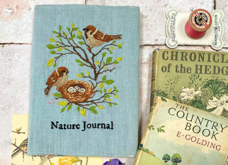 Nesting Sparrows Embroidered Journal Cover – Bustle & Sew