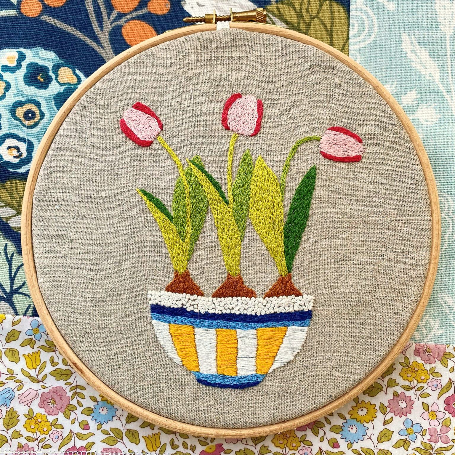 Spring Blooms Patchwork Table Centre – Bustle & Sew