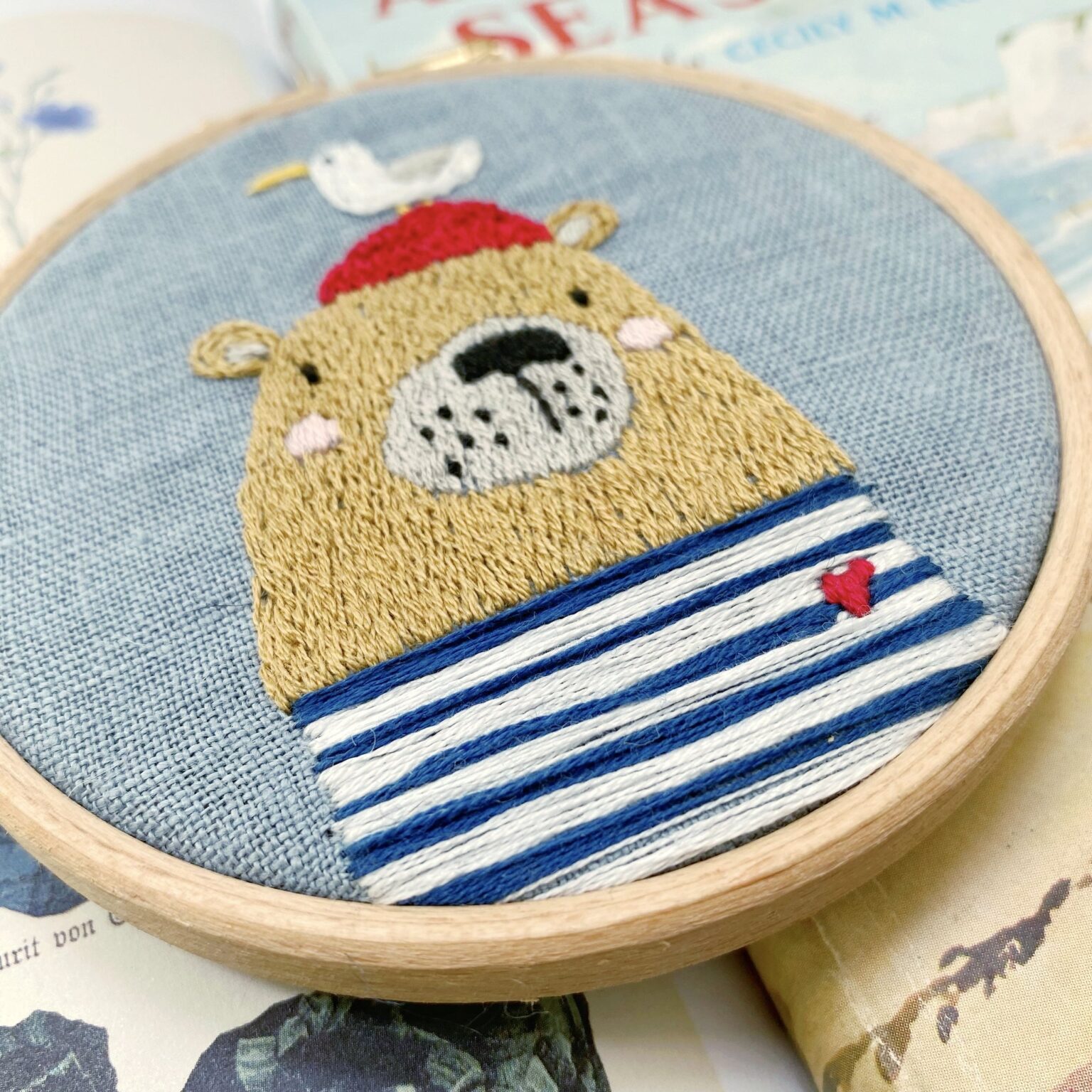 Ahoy There! Sailor Bear Hoop – Bustle & Sew