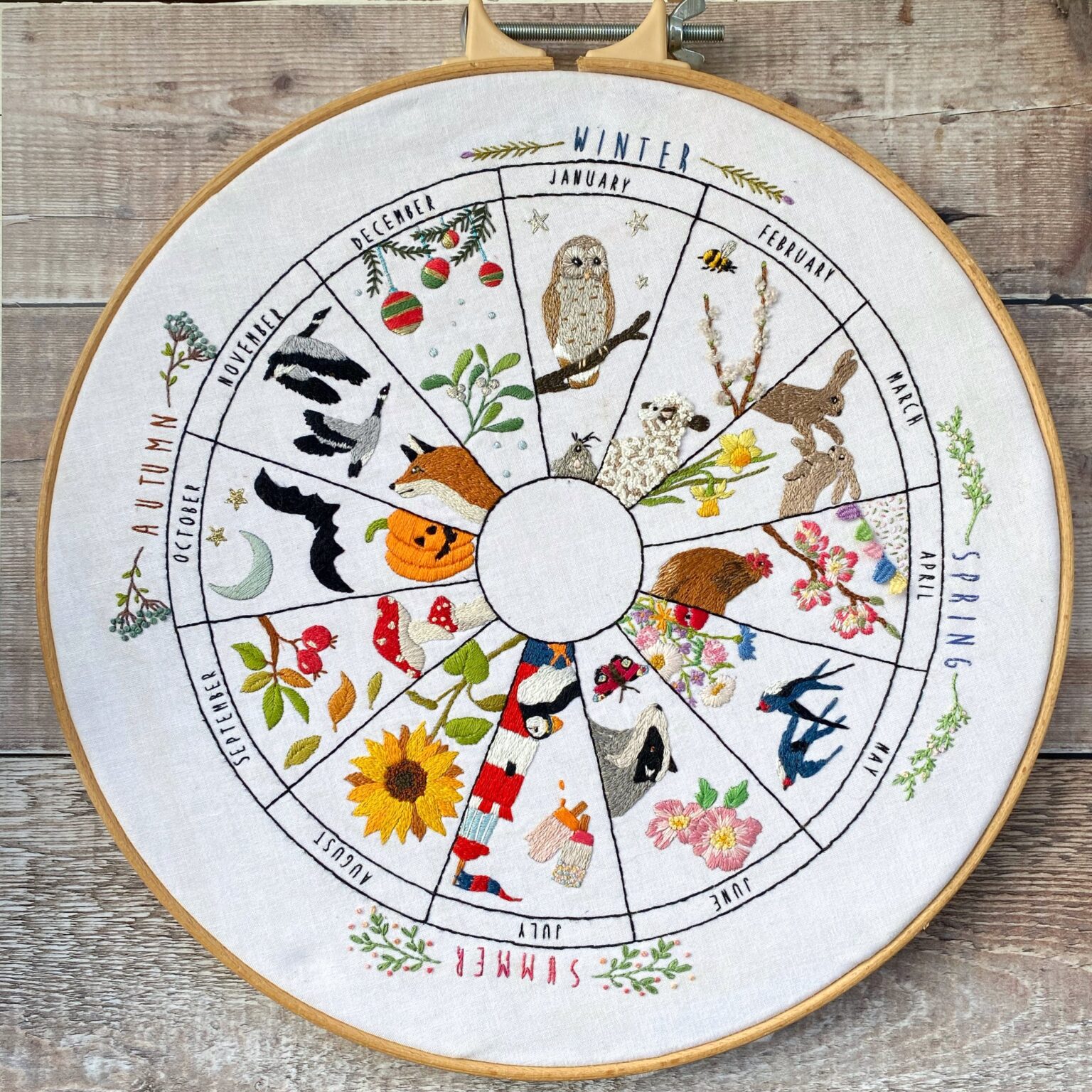 Wheel of the Year Embroidery – Bustle & Sew